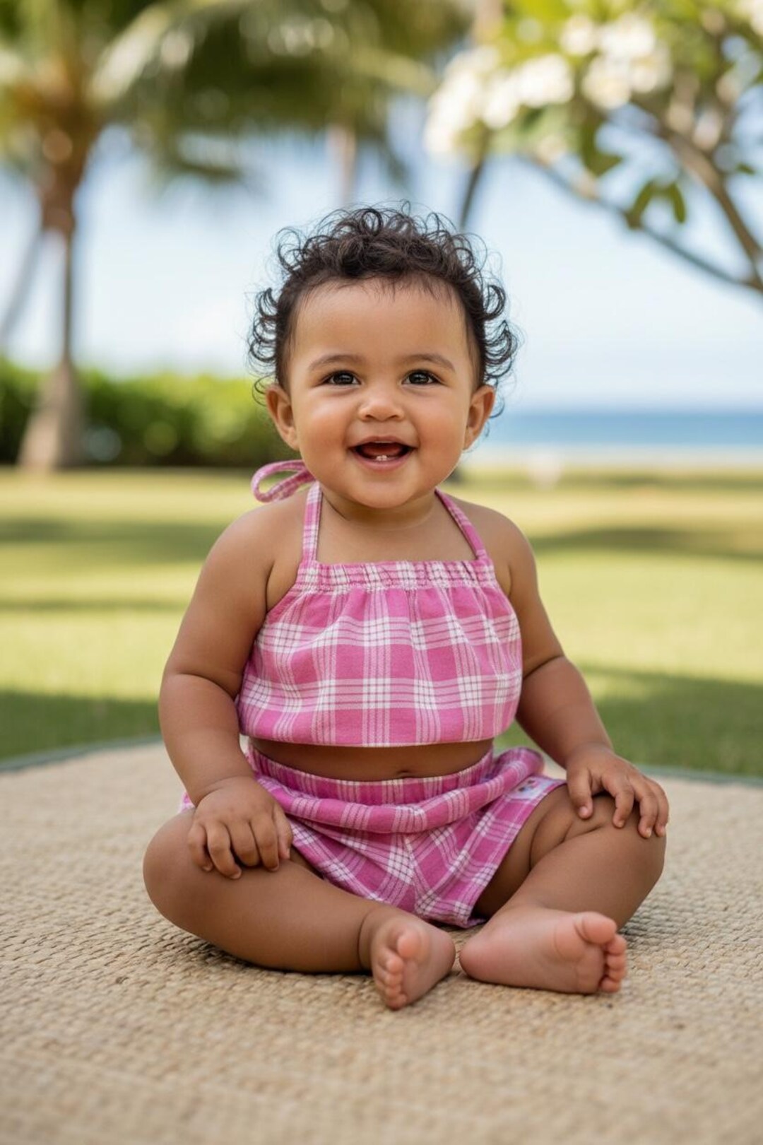 Baby Palaka Halter Top Shorts Set - Pink - Etsy