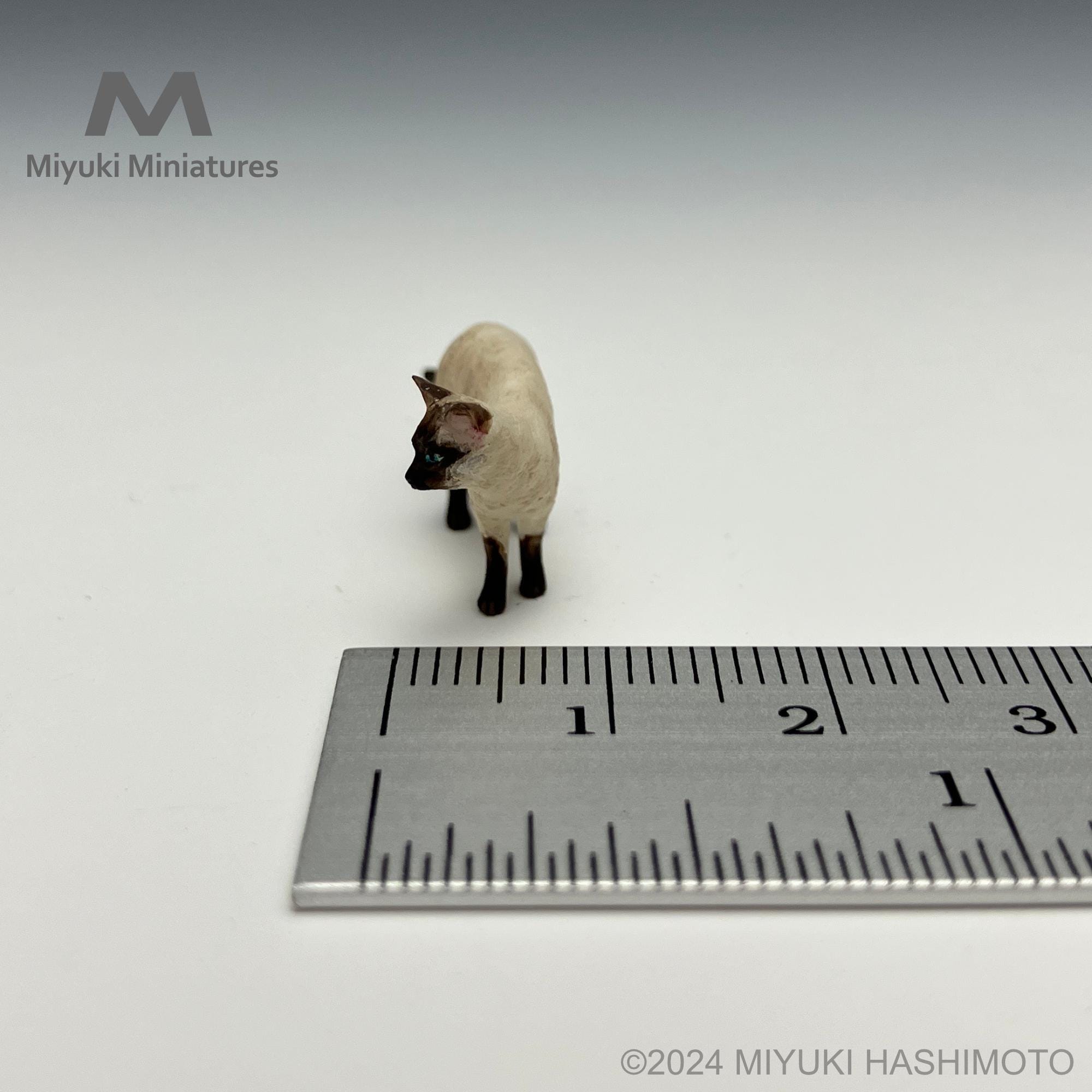 1:24 Realistic Miniature Cat Figurine, Handpainted, Thai Cat, for Half ...