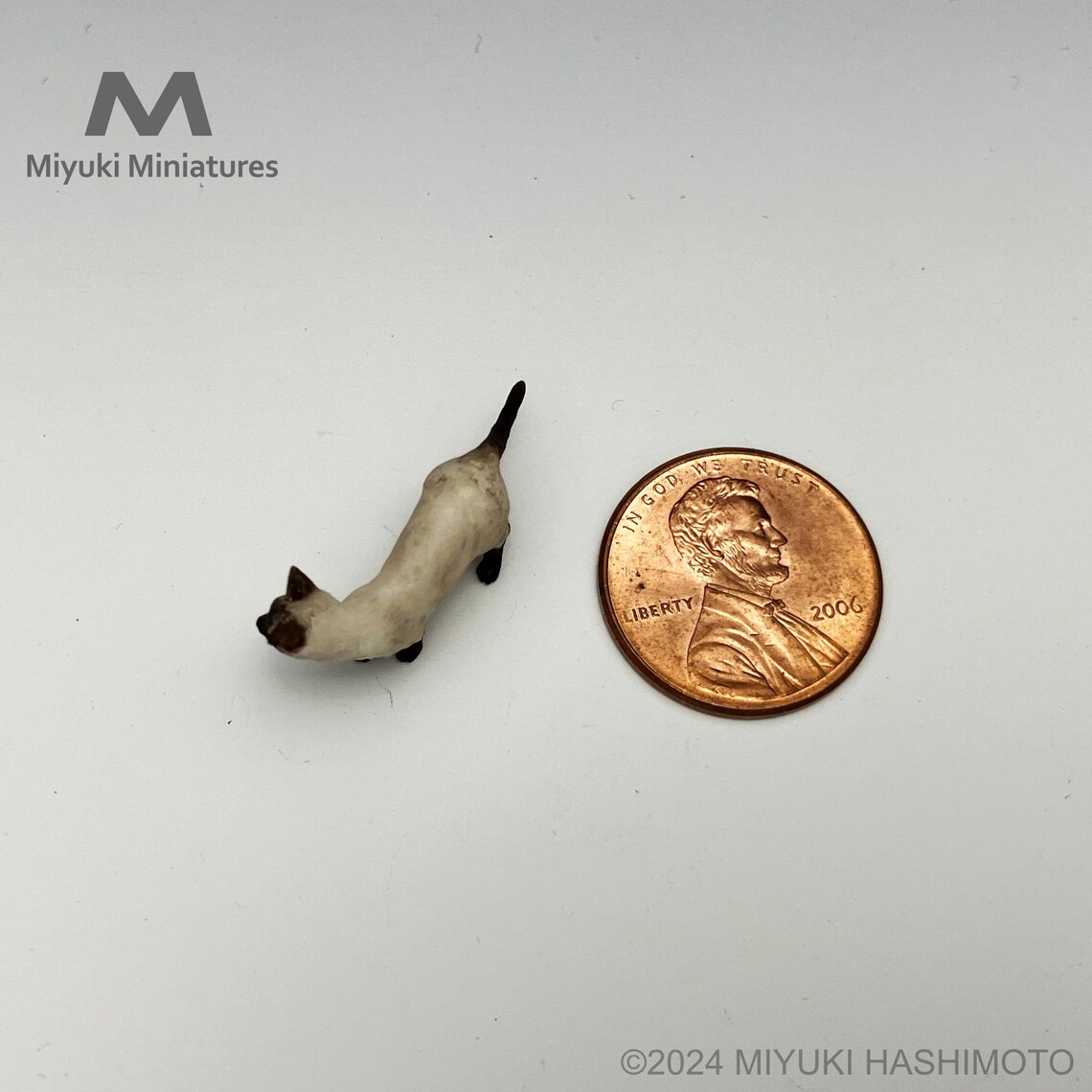 1:24 Realistic Miniature Cat Figurine, Handpainted, Thai Cat, for Half ...