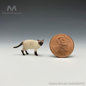 1:24 Realistic Miniature Cat Figurine, Handpainted, Thai Cat, for Half ...