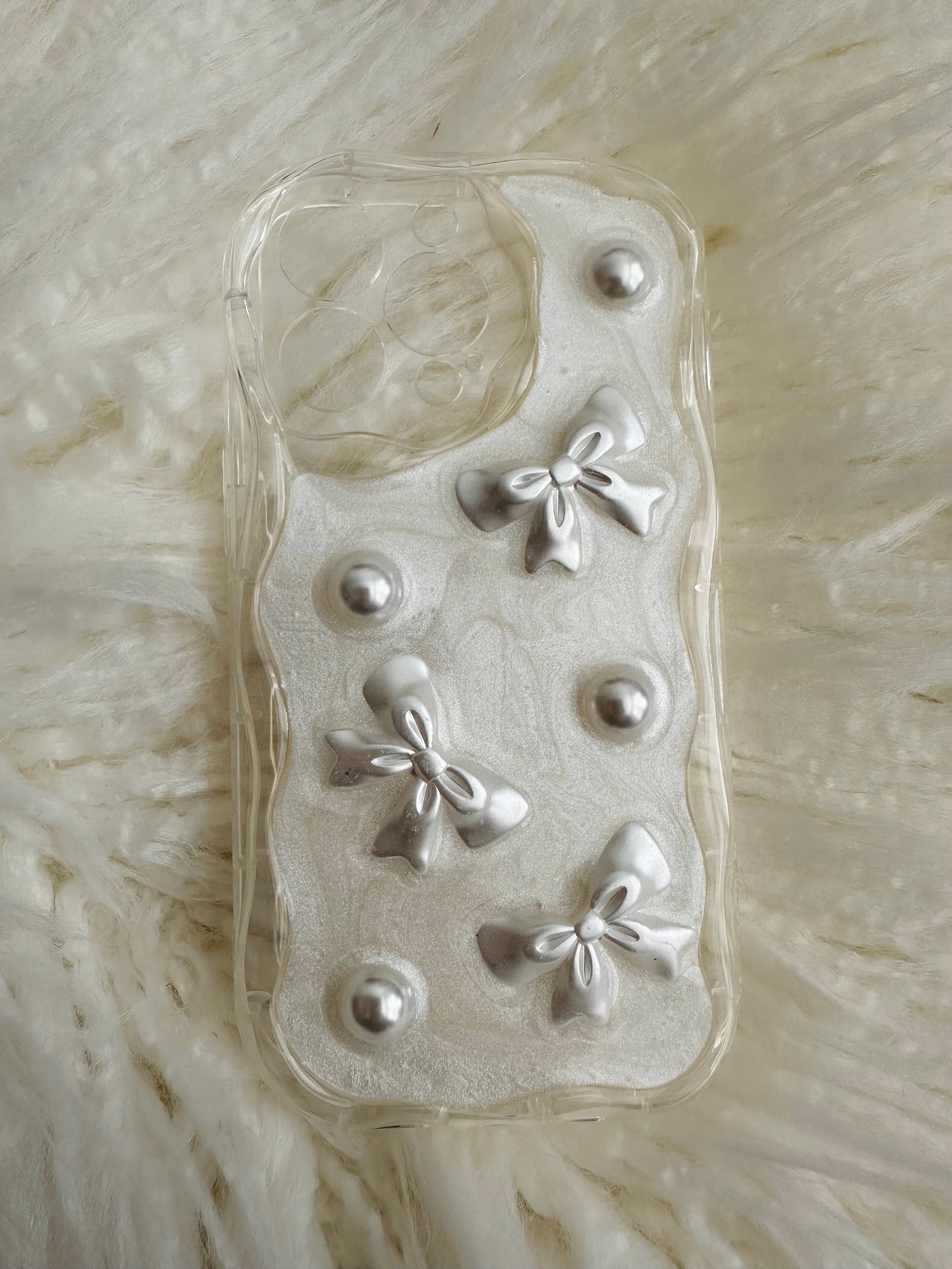 3D Bows and Pearls Phone Case for iPhone 16, 15, 14, 13, 12 - Etsy