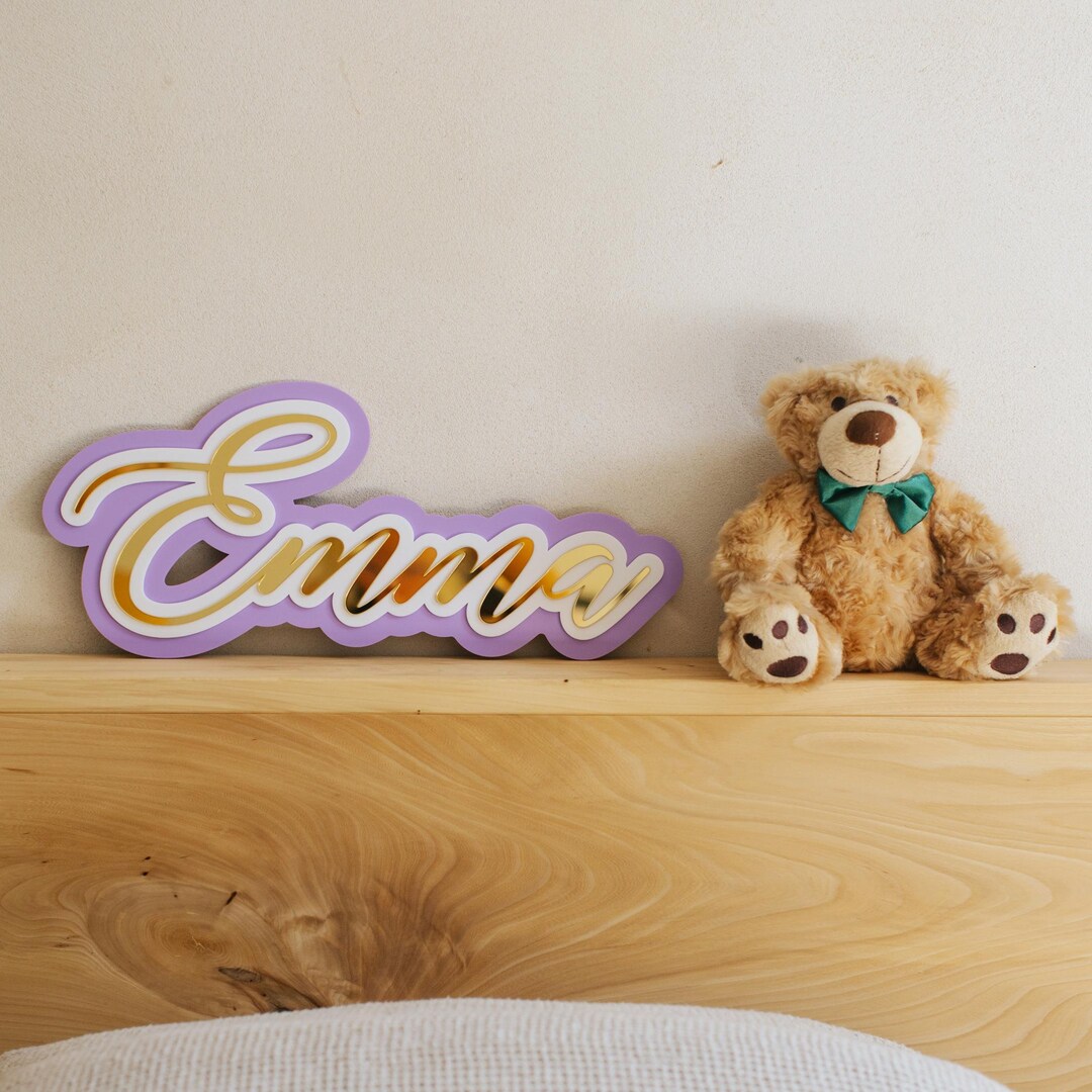 Layered Sign, Acrylic Cut Out Letters, Name Cutouts, Teenager ...