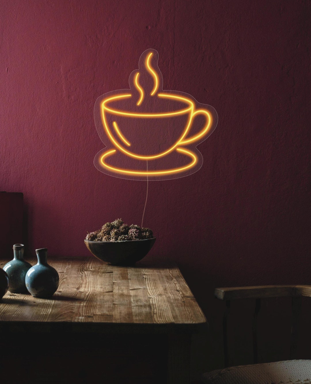 Coffee Cup Neon Sign, Tea Led Custom Color Light for Shop Front, Your ...