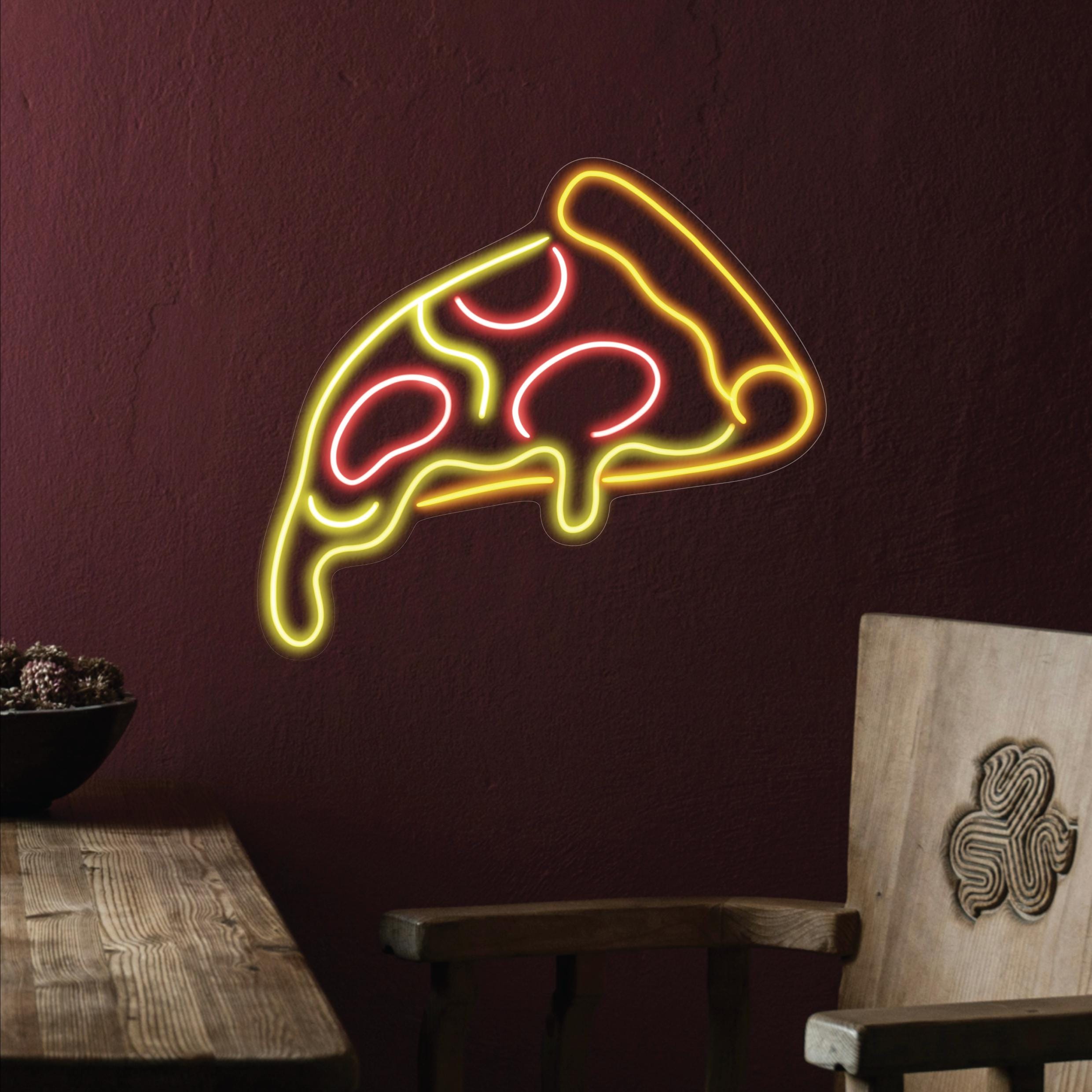 Pizzeria Cafe Neon Led Light Decor, Custom Fast Food Sign, Mobile ...