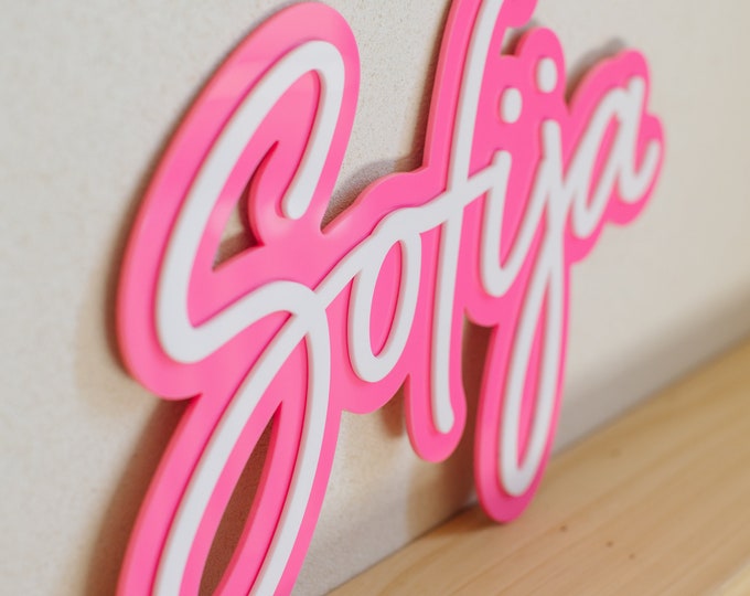 Layered Acrylic Name Sign | Personalised Wall Sign | Nursery Sign ...