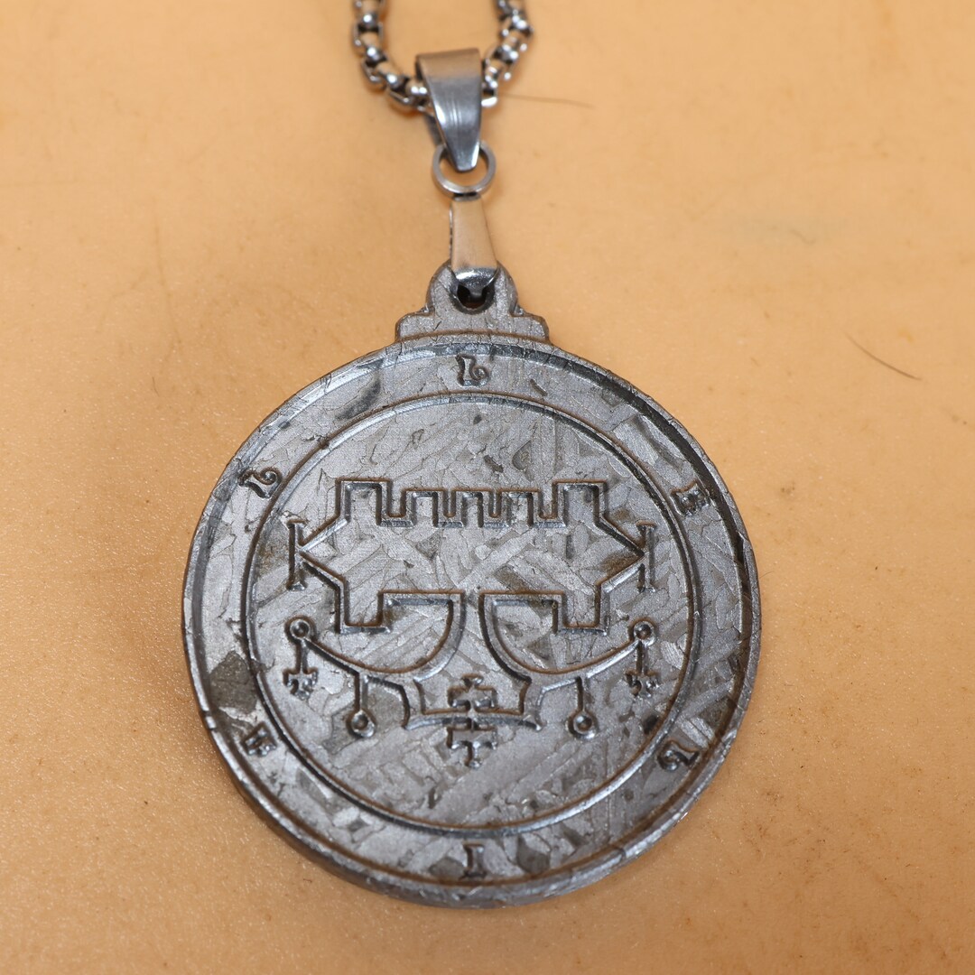 Natural Meteorite Carving, Lesser Key of Solomon Seal Demon Pentant ...