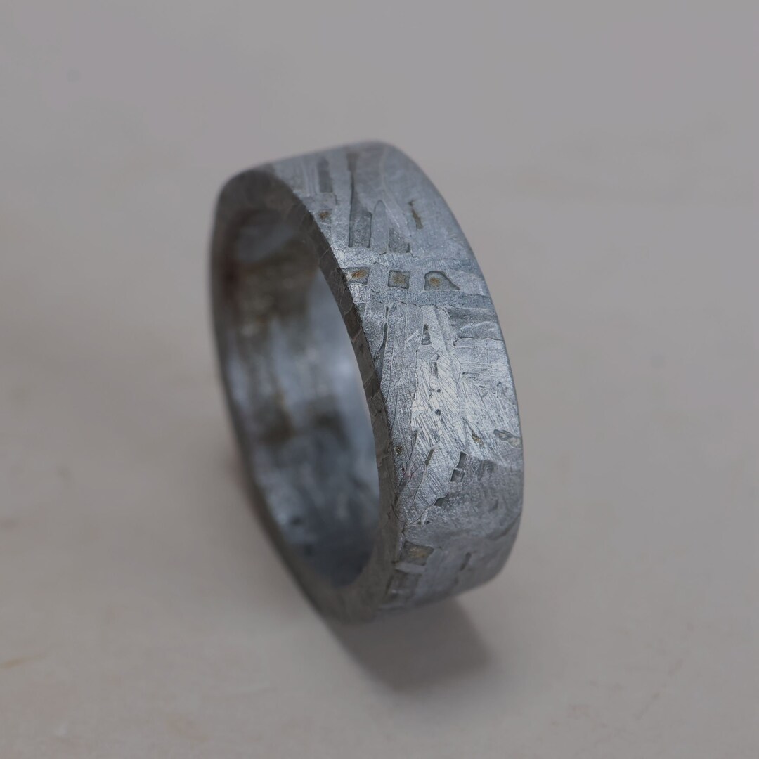 Unique Iron Meteorite Natural Meteorite Carving Ring Custom Iron ...