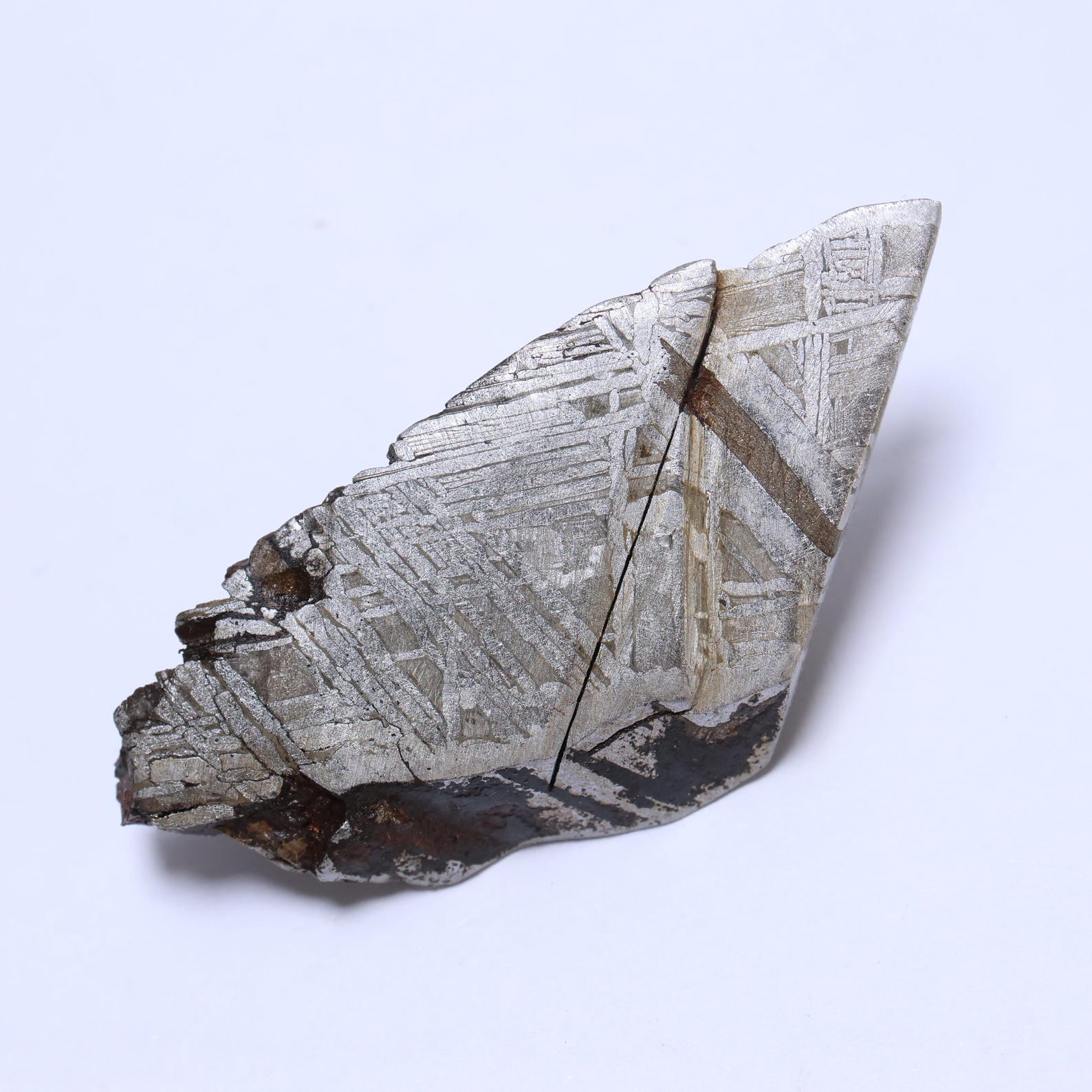 80g Muonionalusta Iron Meteorite Specimen: Natural Westenden Pattern ...