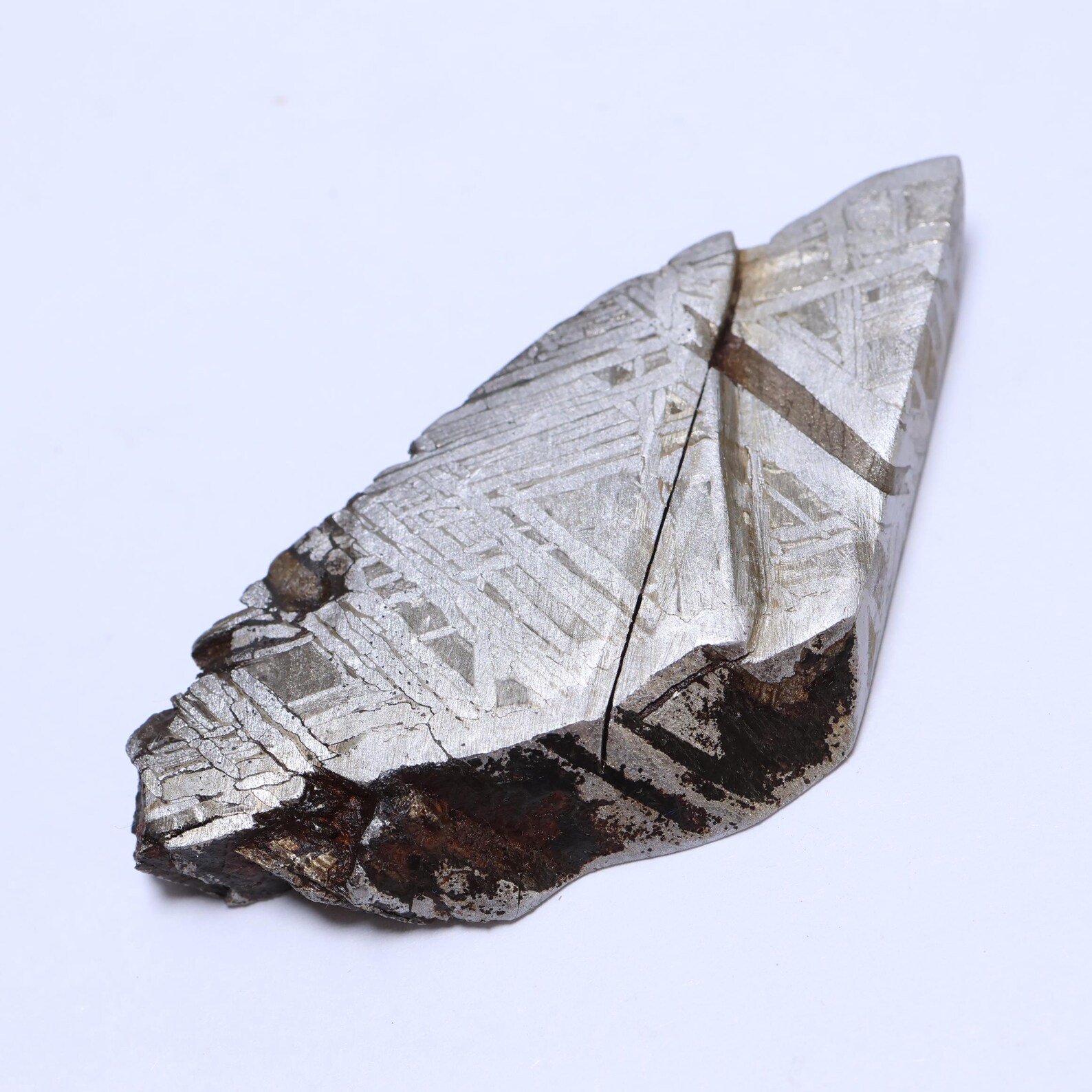 80g Muonionalusta Iron Meteorite Specimen: Natural Westenden Pattern ...