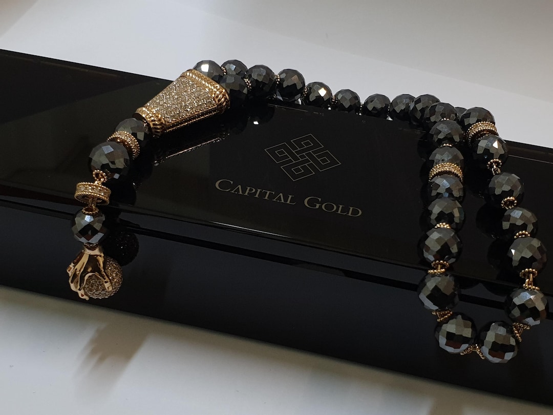 ULTRA-LUXURY Black Diamond ROSARY 18k Gold and Diamond (handmade ...
