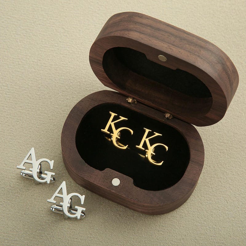 Groomsmen Cufflinks With Initials - Etsy