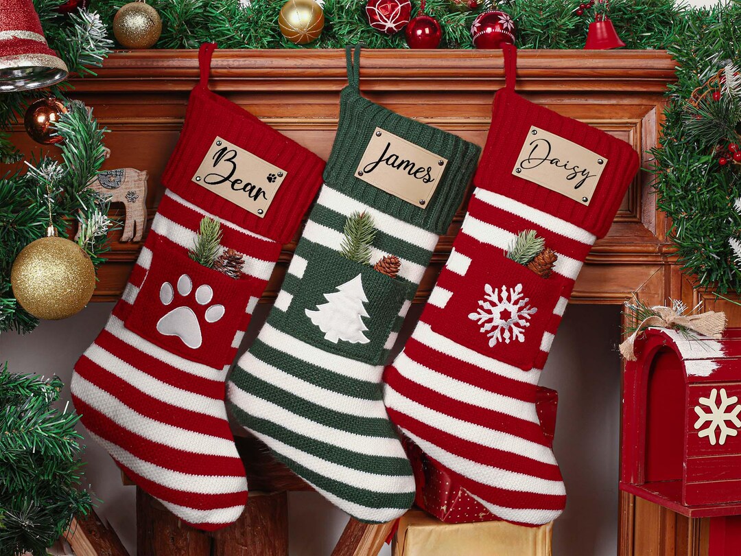 Personalized Christmas Stockings, Personalized Pet Paw Stockings ...