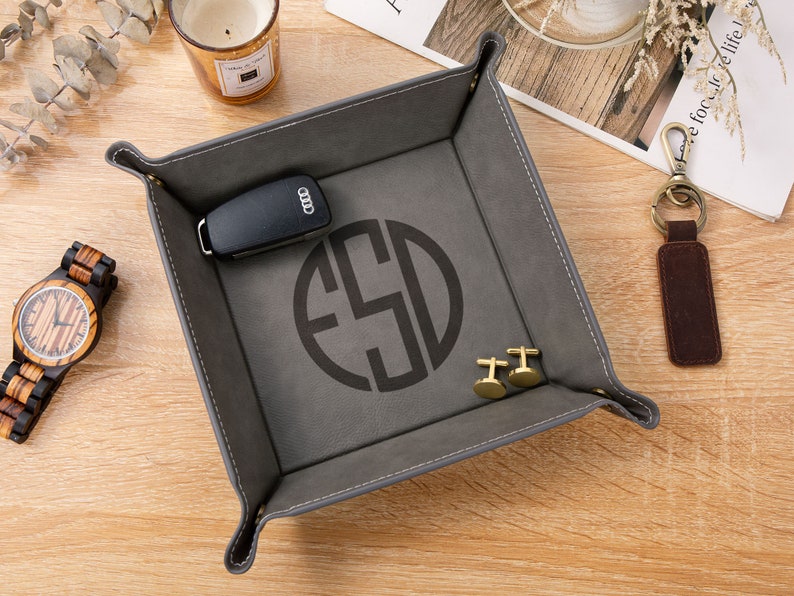 Valet Tray for Dad,catch All Tray, Valet Tray Gift for Groom,leather ...