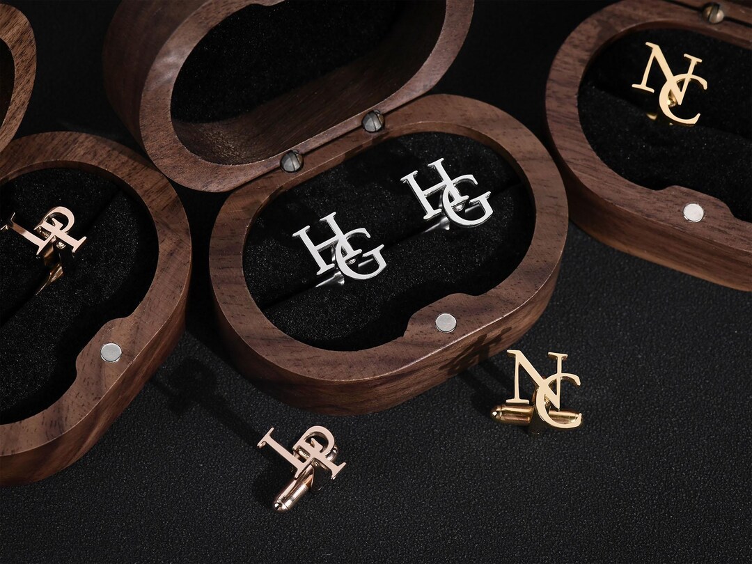 Custom Initial Cufflinks,personalized Cufflinks for Groomsmen,groomsmen ...