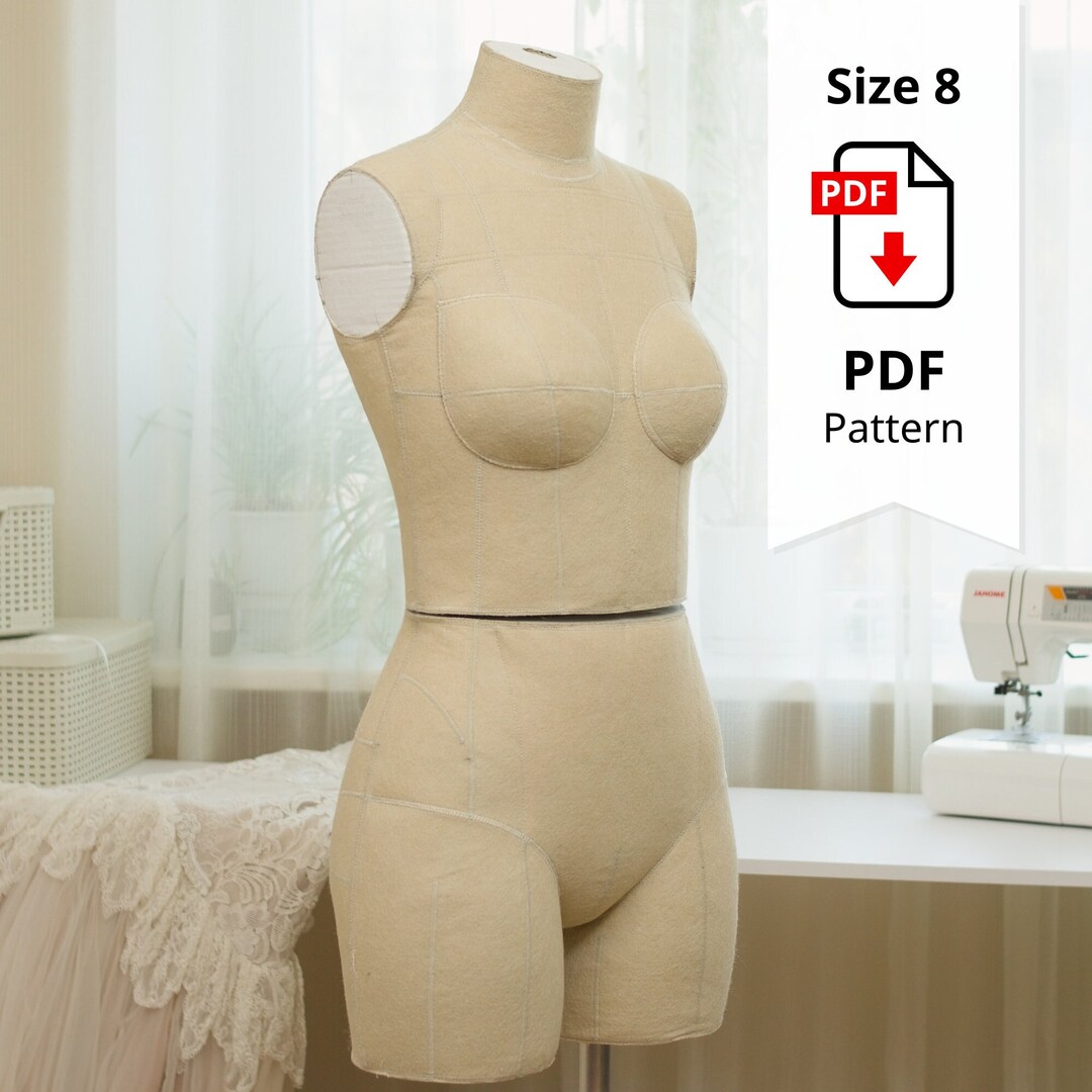 Standard Dress Form Torso Set Size 8 PDF Patterns - Etsy