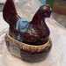 Vintage Chicken Ceramic Hull Pottery USA Hen on Nest Bake & Serve Dish ...