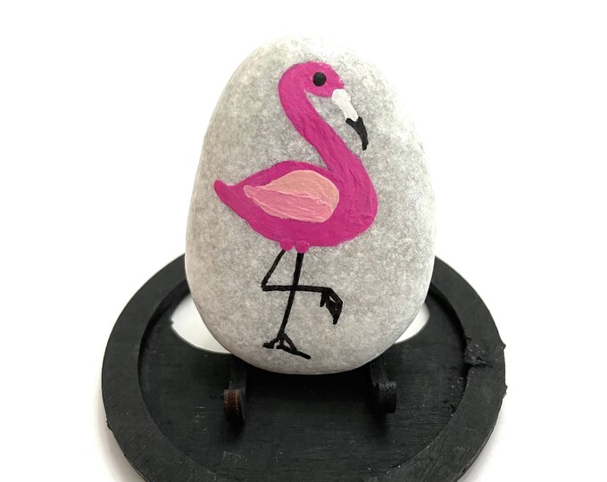 Flamingo Animal Painted Stones - Cute Painted Stone - Birds Painted on ...