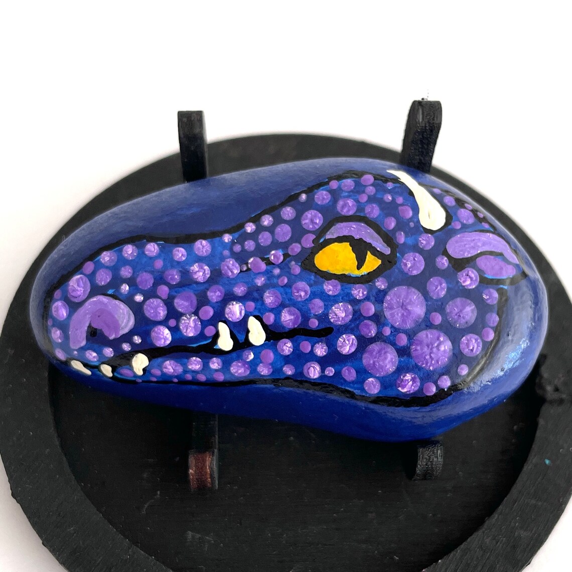 Hand Painted Purple Dragon Rocks Rock Painting Small Dragon Stone ...