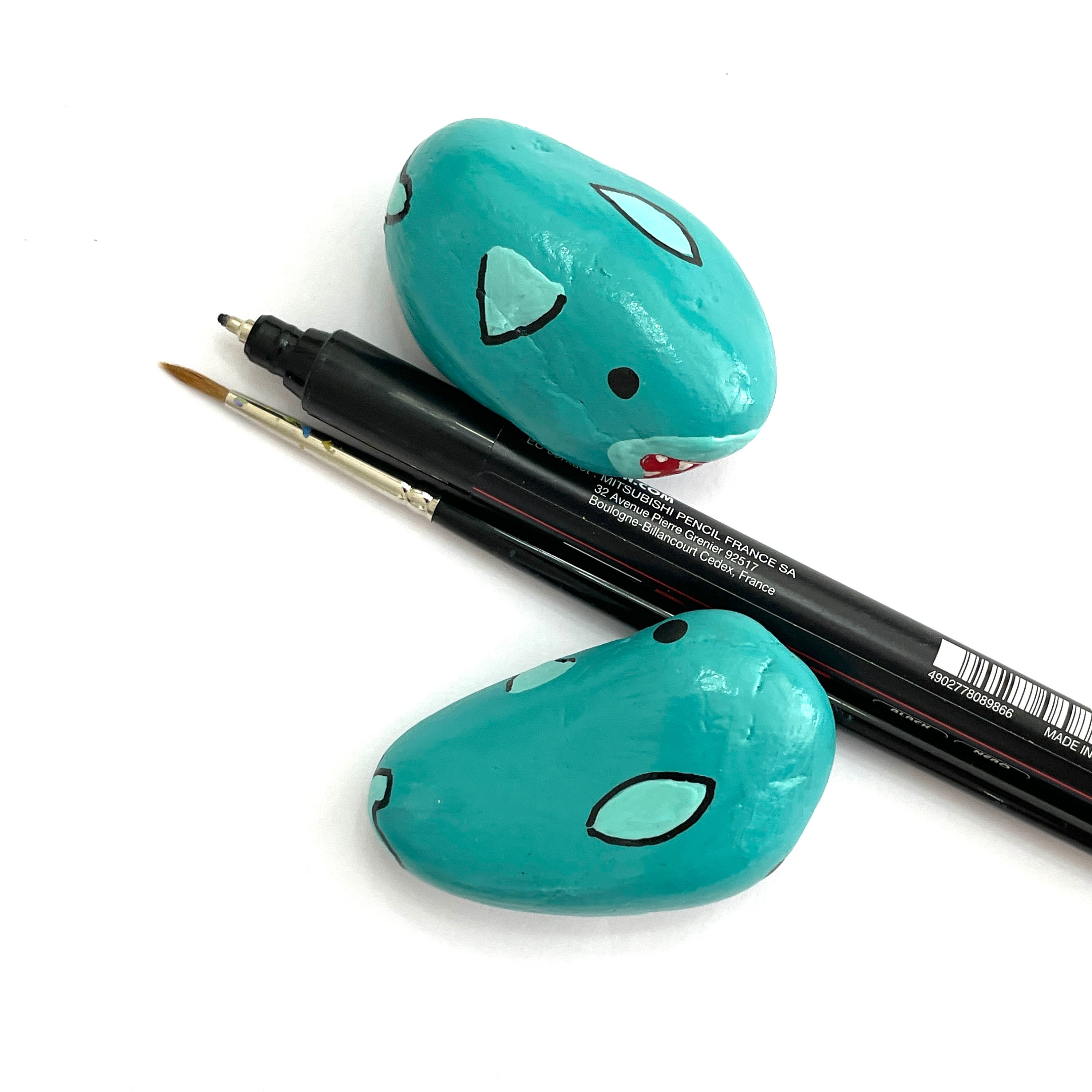 Set of 2 Shark Rocks Animals Hand Painted Rock Cute Painted Stone Shark ...