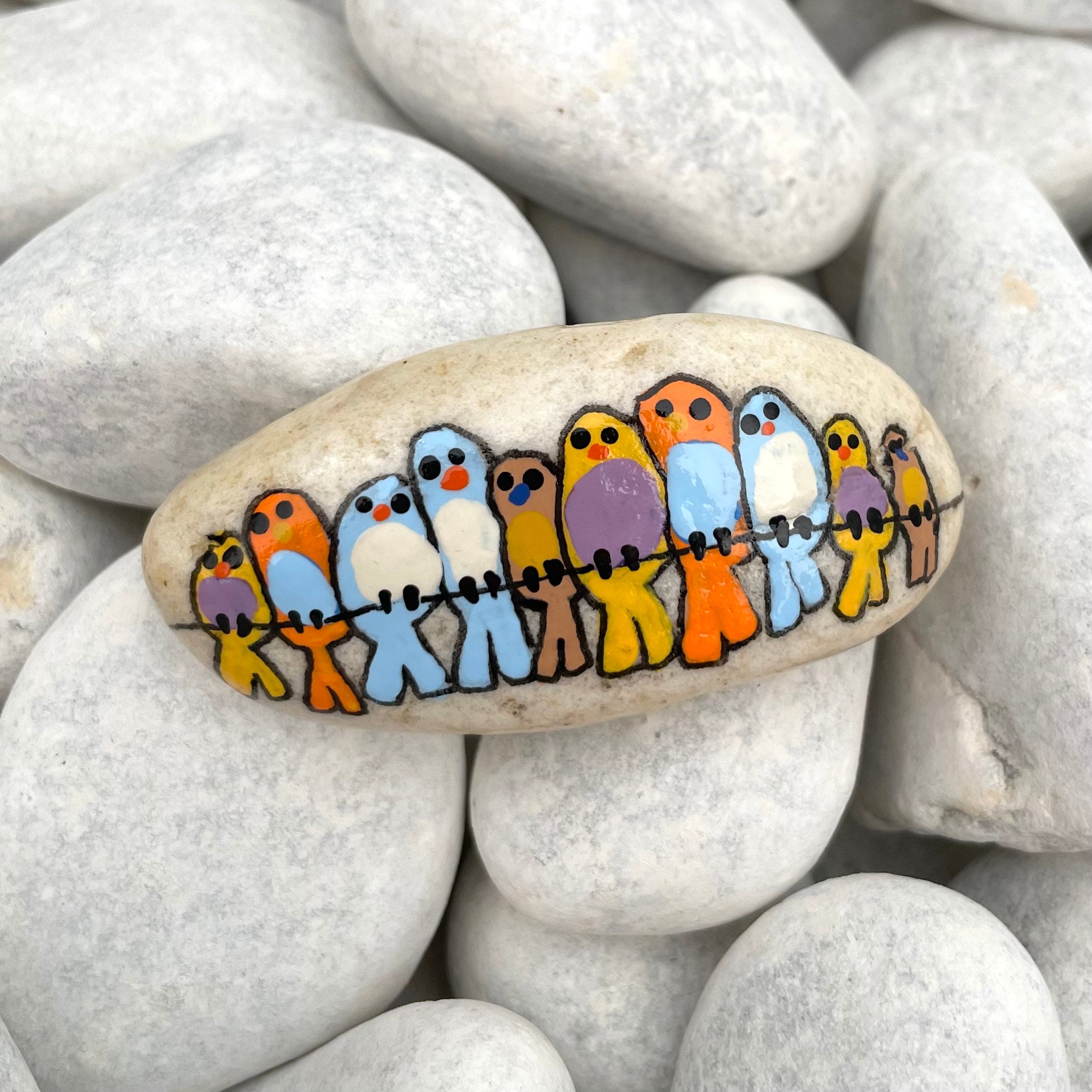 Birds Painted on Rocks - Birds Rock Painting - Cute Painted Stone ...