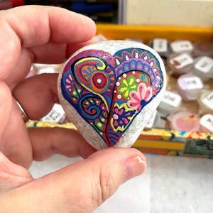 Infinity Stone - Hand Painted Rocks - Dotted Rocks Purple Blue - Rock ...