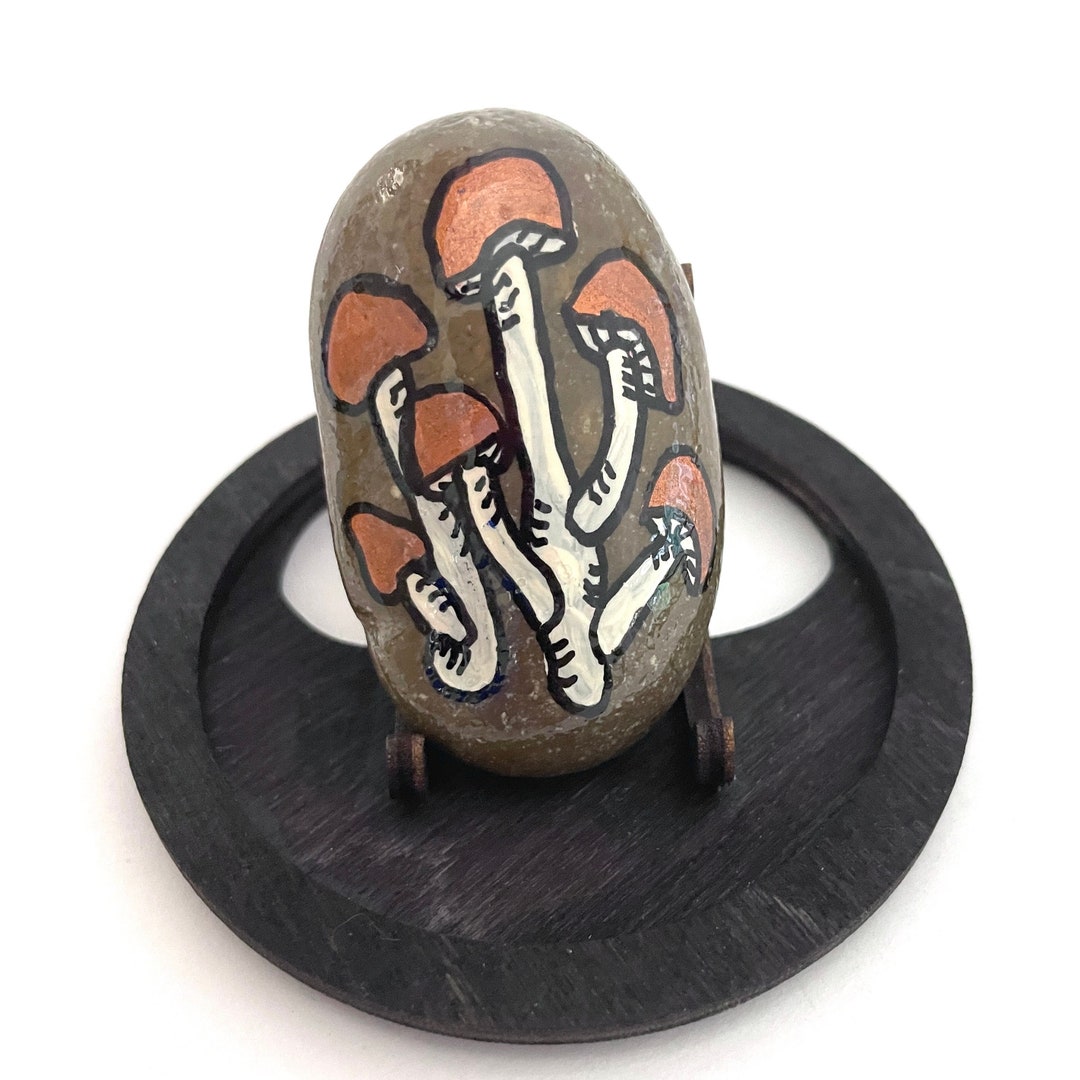 Mushroom Art Rock - Hand Painted Rock Art - Mushroom Rock - Stone ...