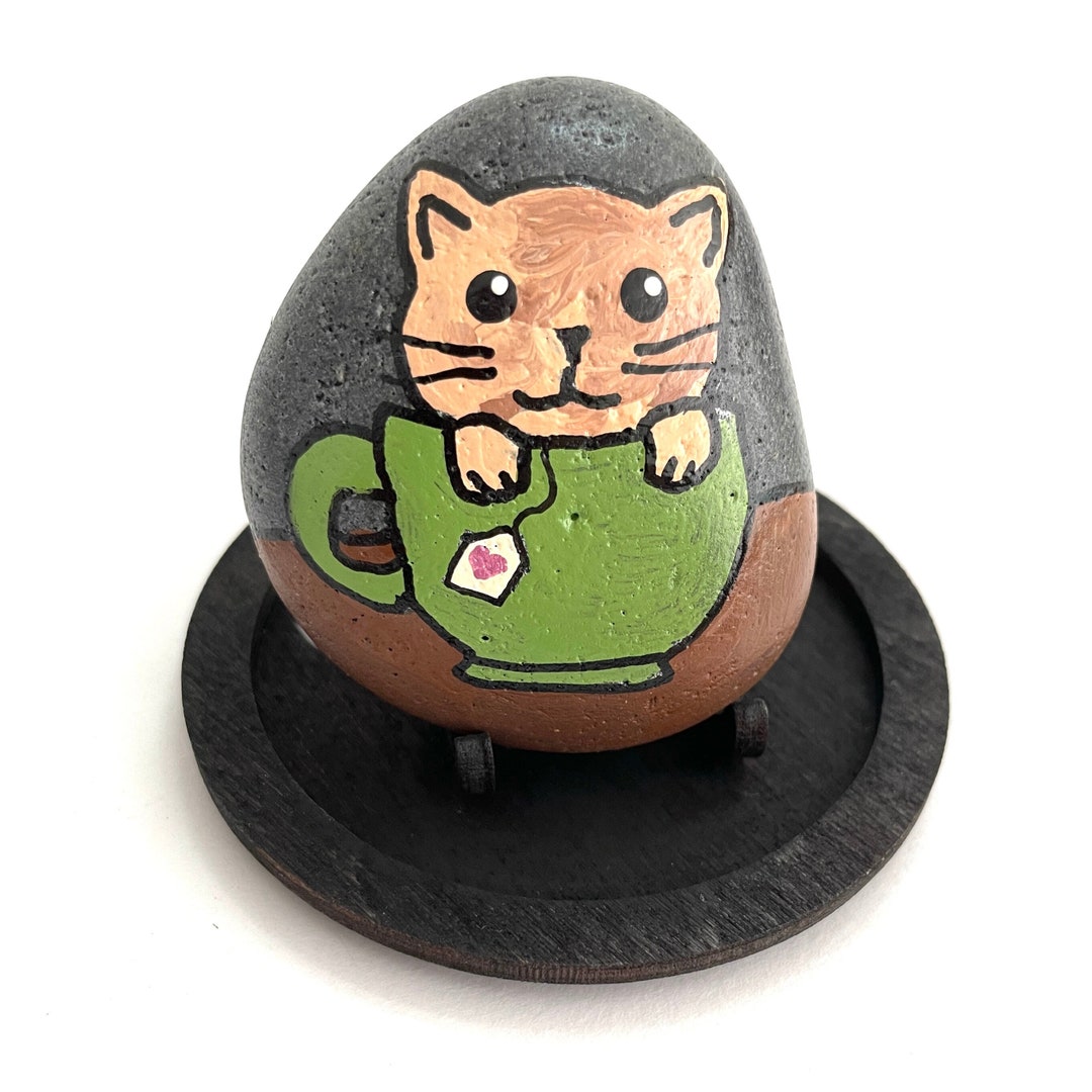 Cat Rock Animals - Fun Painted Rocks - Hand Painted Rock Animals ...