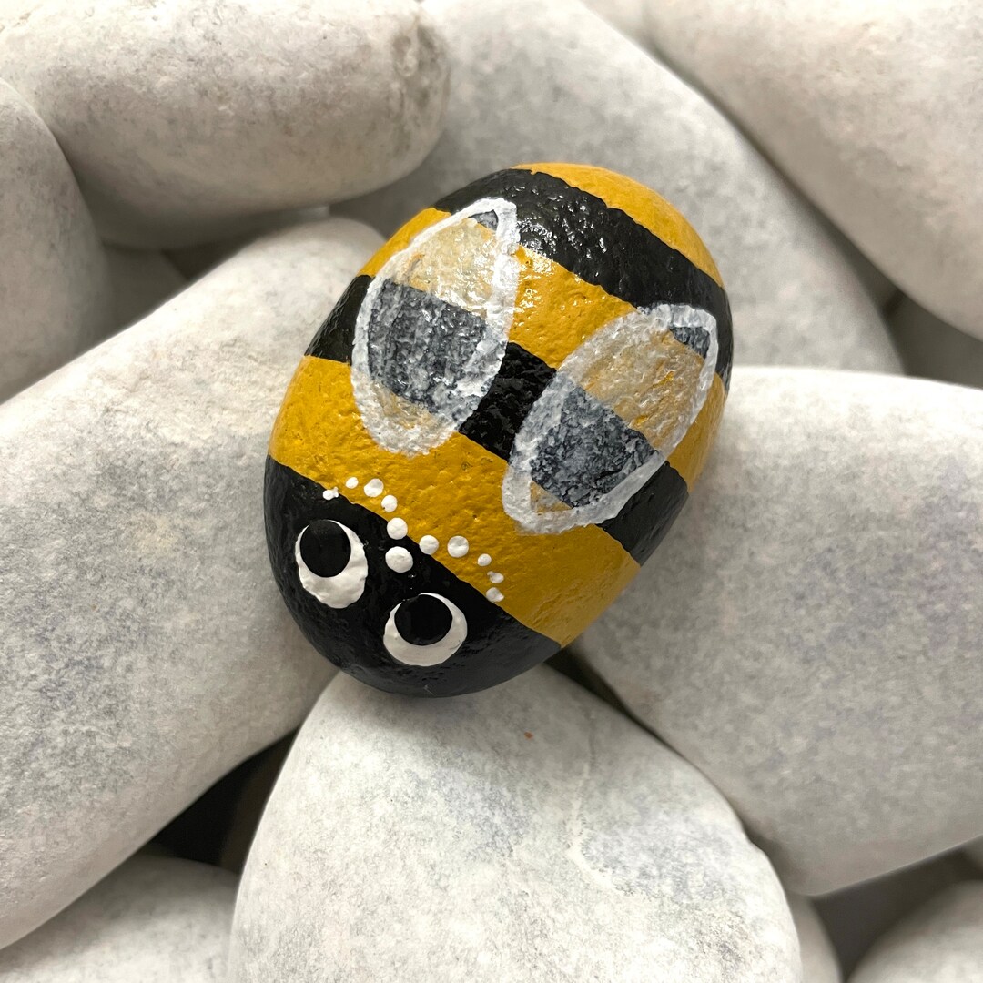 Bee Painted Rocks Animals - Animal Painted Stones - Bee Lover Gift ...