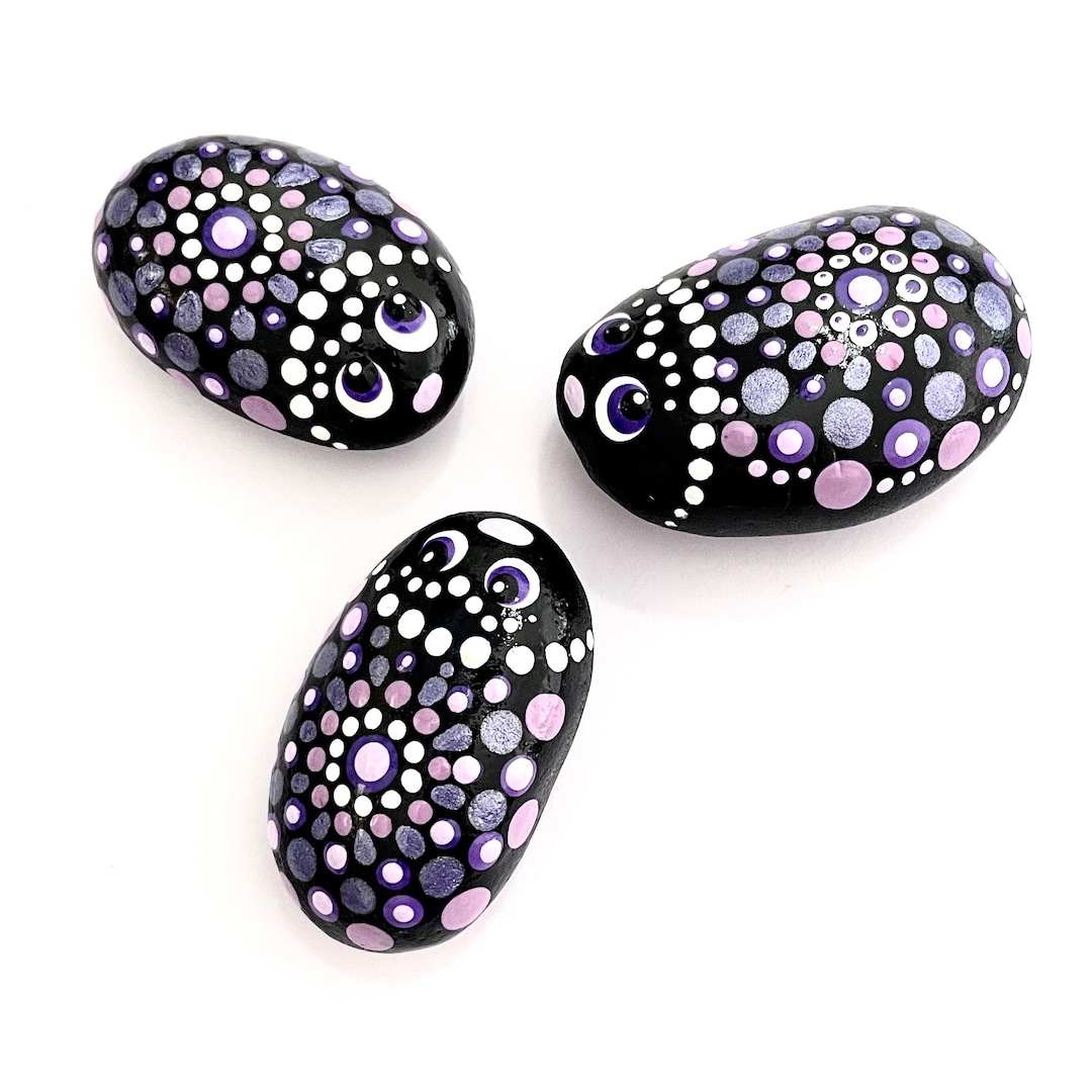 Purple Beetle Bug Painted Rocks Animals - Animal Painted Stones - Cute ...