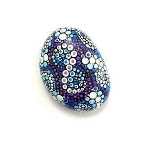 Infinity Stone - Hand Painted Rocks - Dotted Rocks Purple Blue - Rock ...