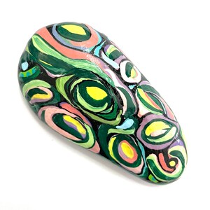 Infinity Stone - Hand Painted Rocks - Dotted Rocks Purple Blue - Rock ...