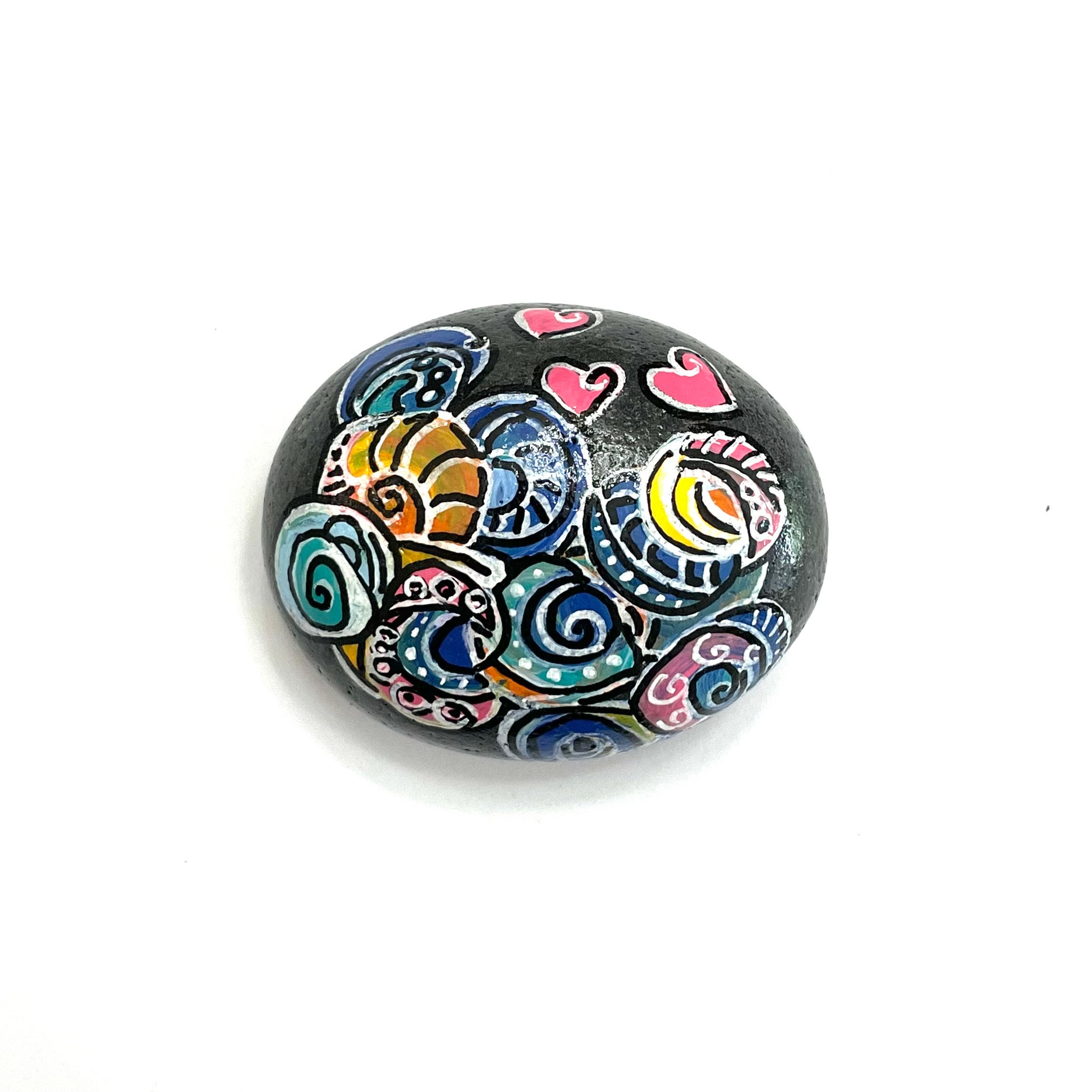 Painted Rock Art - Zentangle Art Stone - Hand Painted Rocks - Pastel ...