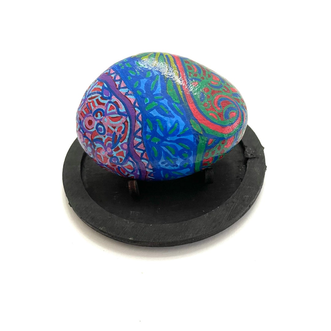 Abstract Art Stone - Hand Painted Rock Art - Rock Art Painting - Art ...