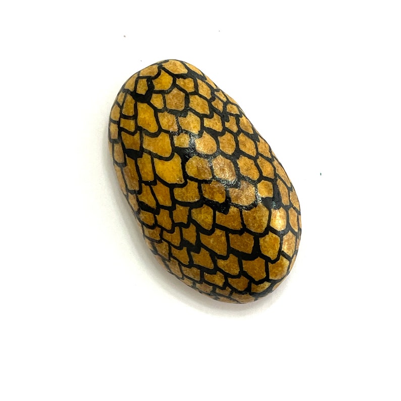 Hand Painted Brown Dragon Egg Rocks Rock Painting Dragon Stone ...
