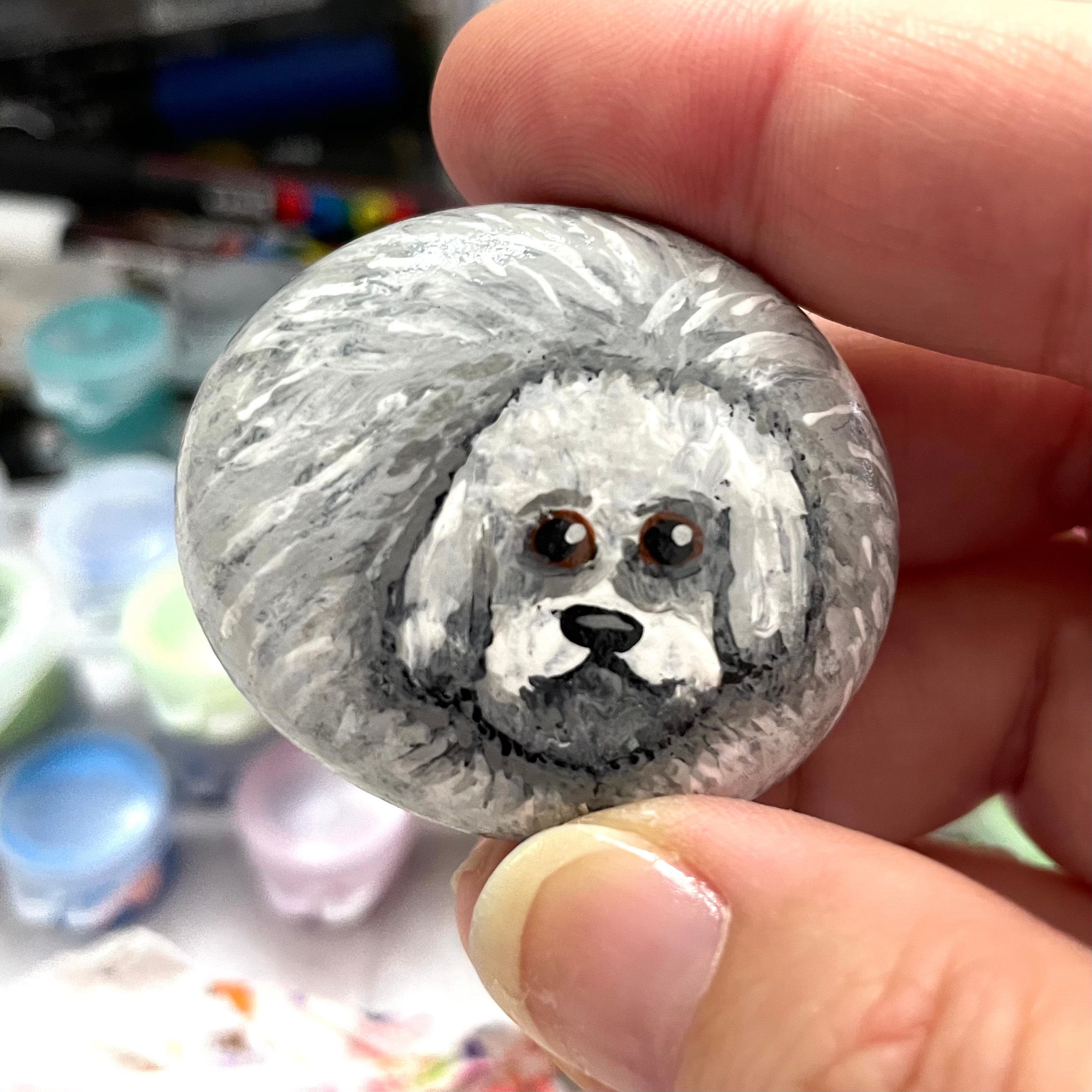 Painted Dog Rocks Art Dog Painted Rock Hand Painted Rocks - Etsy