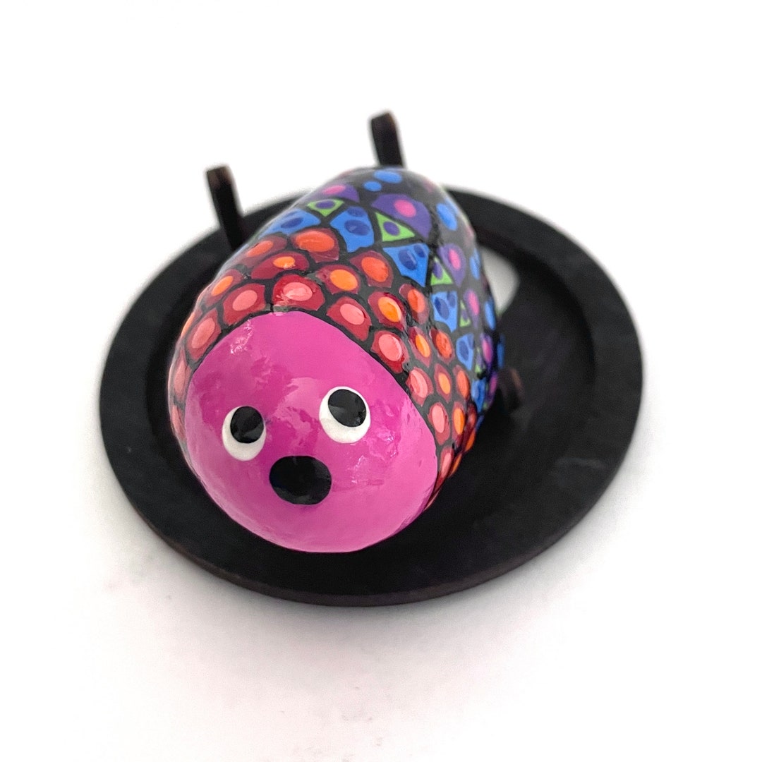 Hedgehog Hand Painted Rock - Hedgehog Art Rock - Animal Art ...