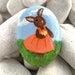 Hand Painted Rabbit Rock - Brown Spring Rabbit Art Rock - Hand Painted ...