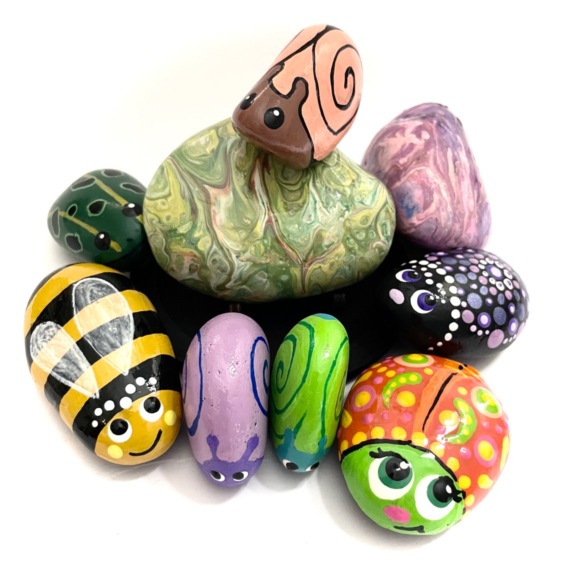 Bee Painted Rocks Animals - Animal Painted Rocks - Bee Lover Gift ...