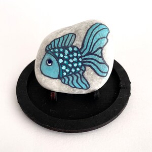 Fish Hand Painted Rock - Beach Theme Wedding Gift - Art Rock - Fish ...