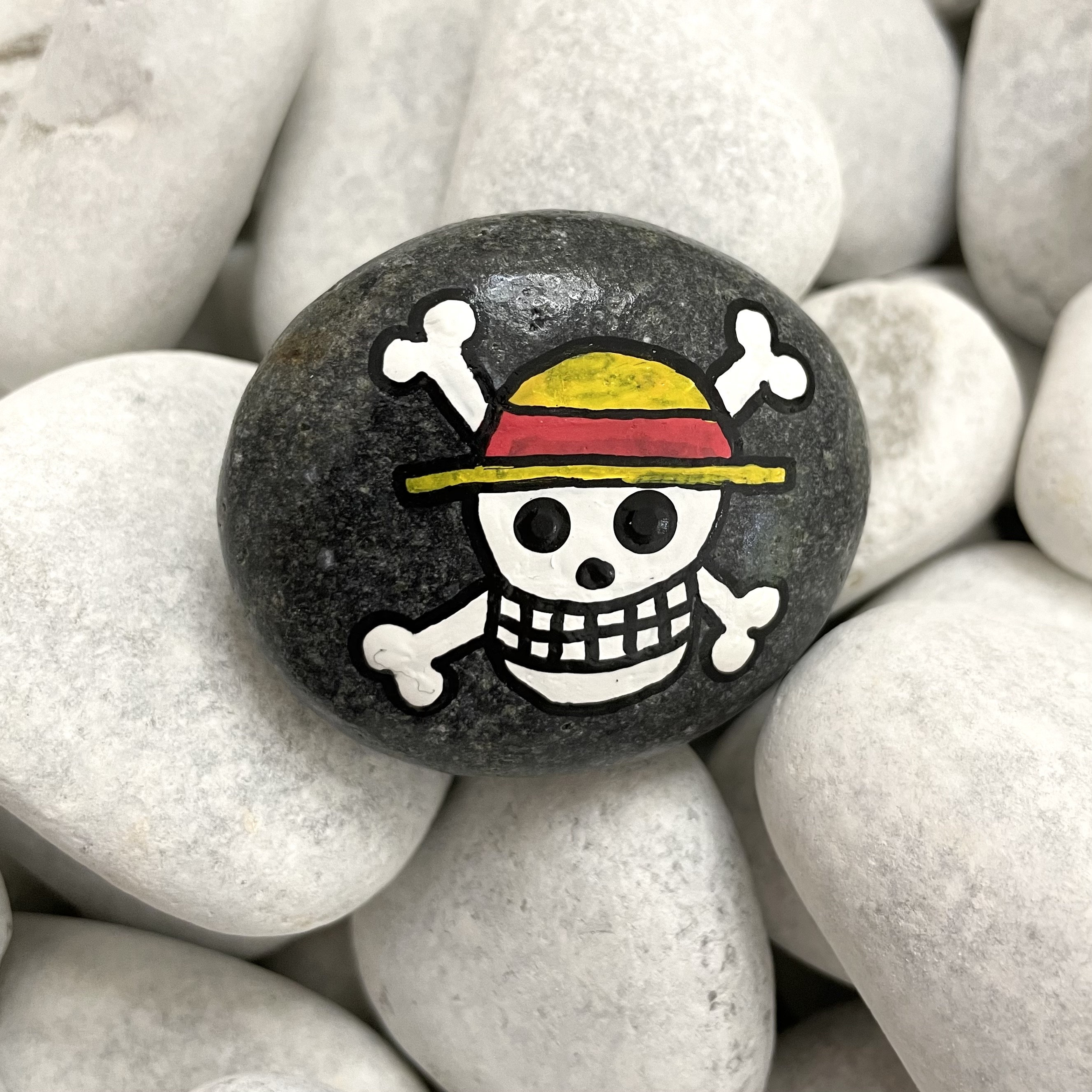 One Piece Rock Art - Hand Painted Stones and Rocks Anime - Cute Painted ...