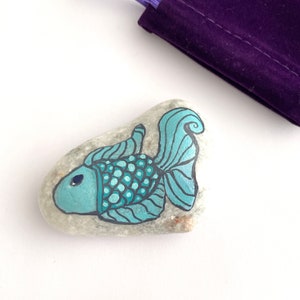 Fish Hand Painted Rock - Beach Theme Wedding Gift - Art Rock - Fish ...