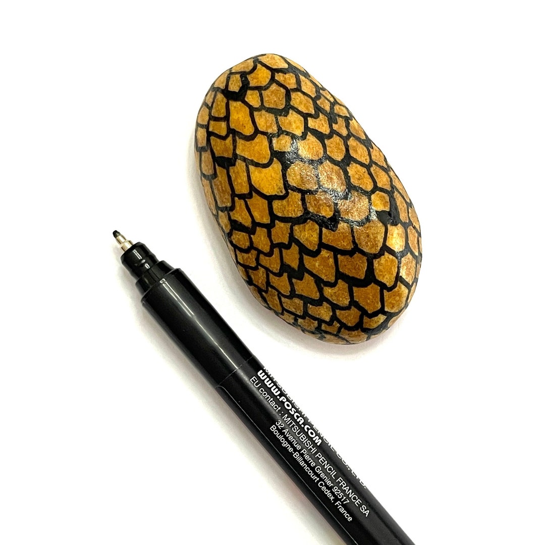 Hand Painted Brown Dragon Egg Rocks - Rock Painting - Dragon Stone ...