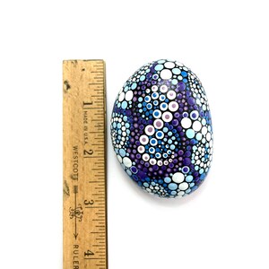Infinity Stone - Hand Painted Rocks - Dotted Rocks Purple Blue - Rock ...