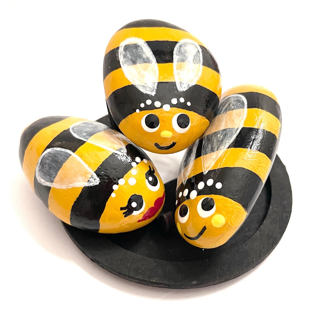 Bee Painted Rocks Animals - Animal Painted Rocks - Bee Lover Gift ...