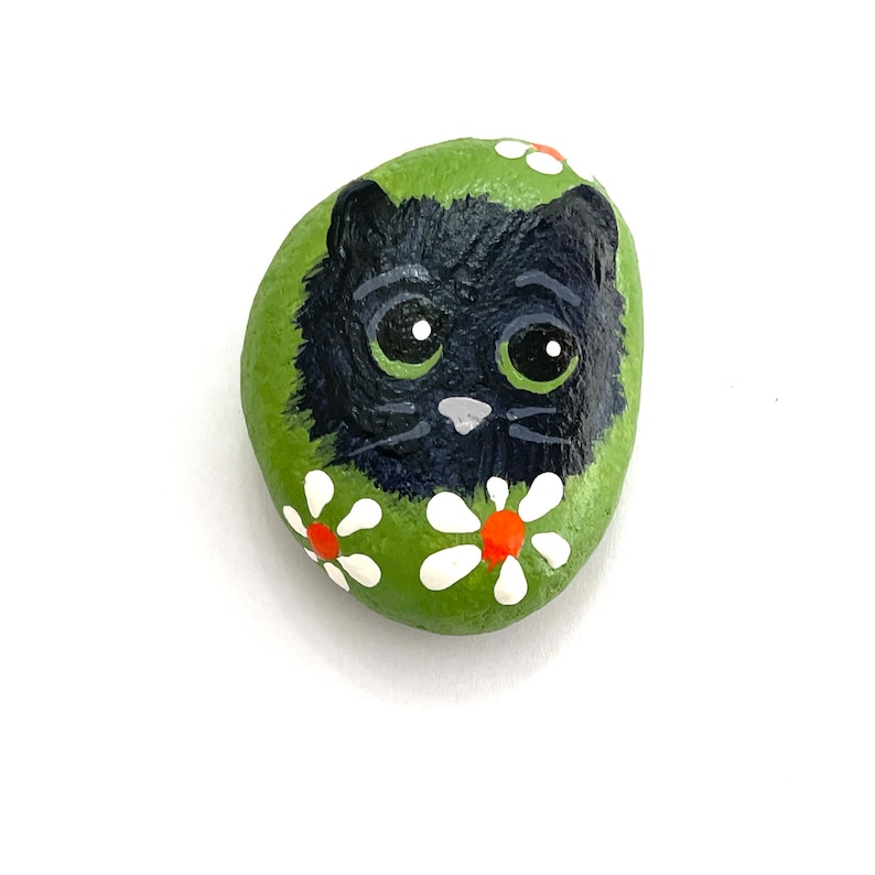 Black Cat Rock Animals - Fun Painted Rocks - Hand Painted Rock Animals ...