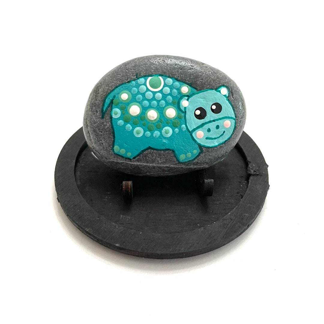 Hippo Rock Painting - Painted Rock Animals - Painted Mandala Stone ...