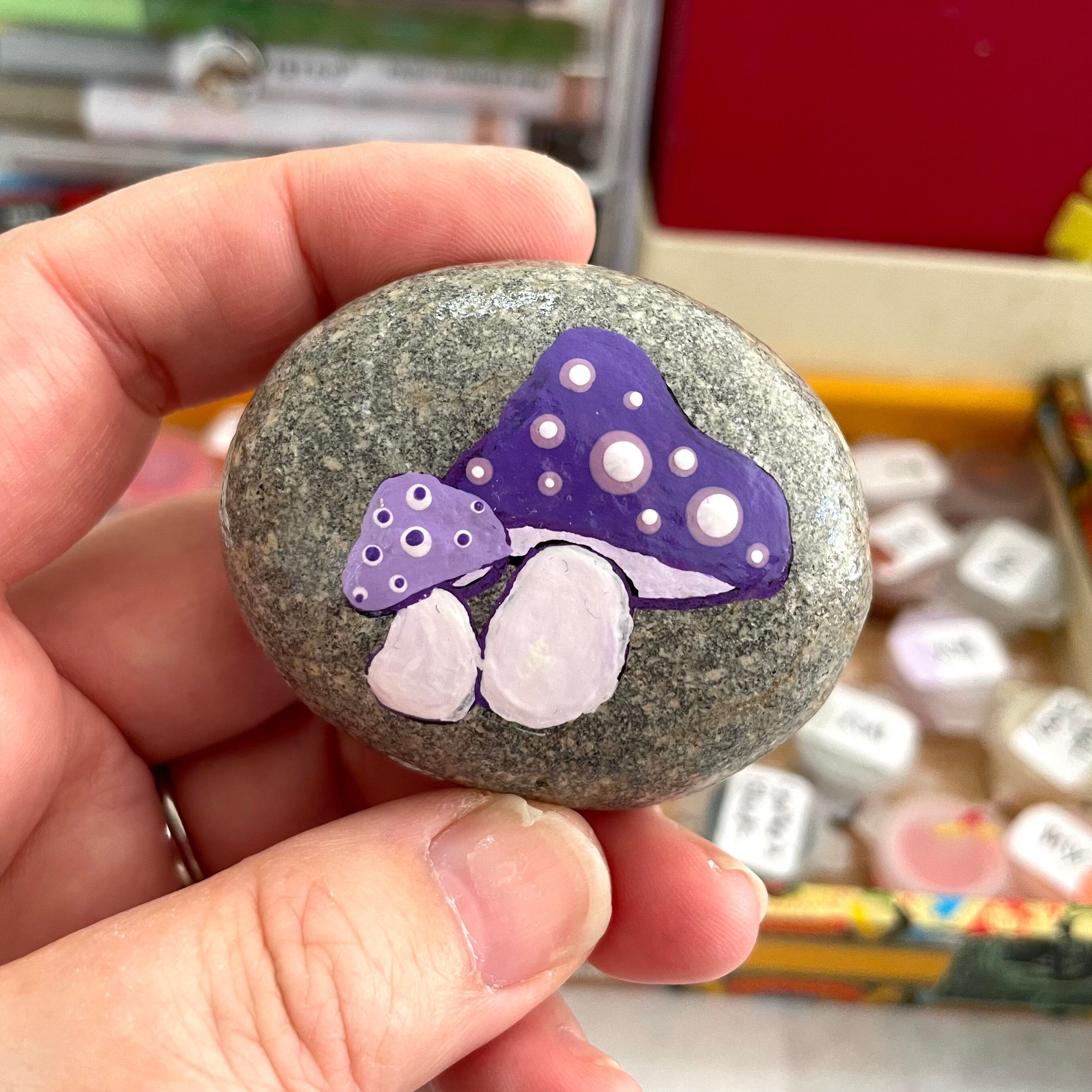 Fun Painted Rocks Mushrooms Hand Painted Rock Art Mushroom Rock Stone ...