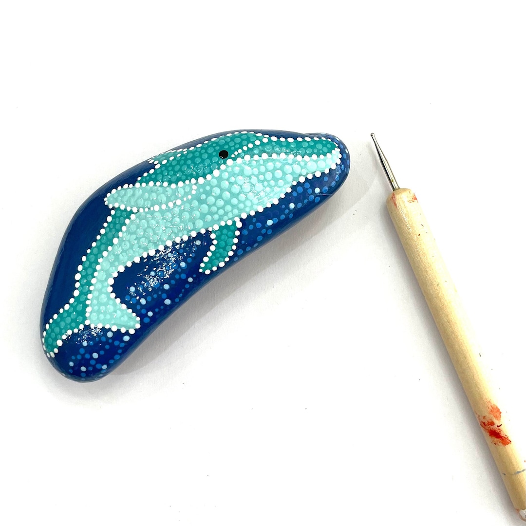 Dolphin Rock Animals - Hand Painted Rock Animals - Animal Painted ...