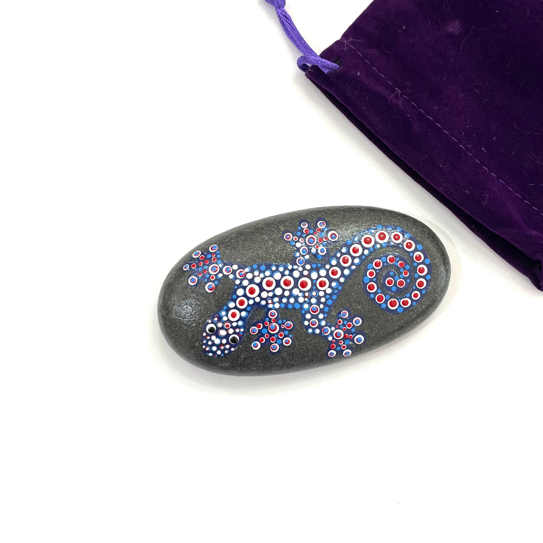 Gecko Rock Art Hand Painted Stone Art Unique Art Animal Art Stone Hand ...