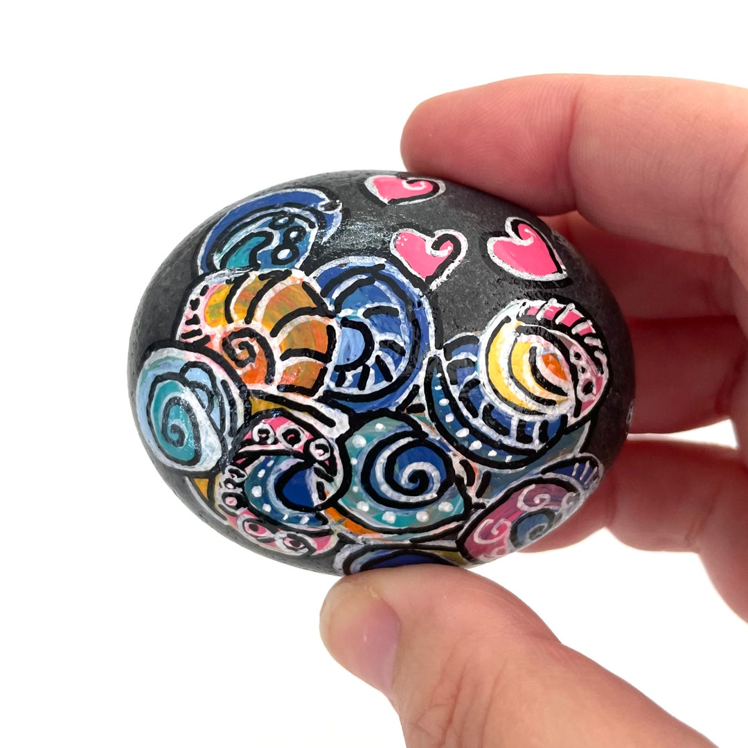 Painted Rock Art - Zentangle Art Stone - Hand Painted Rocks - Pastel ...